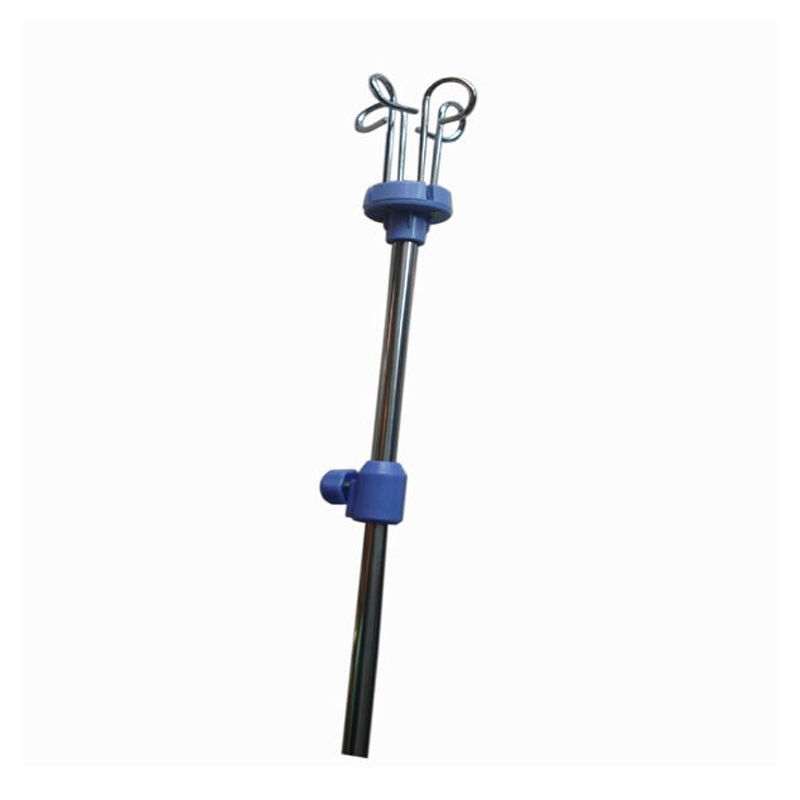 Hospital Bed Infusion Stand Plastic Metal Material Blue Color