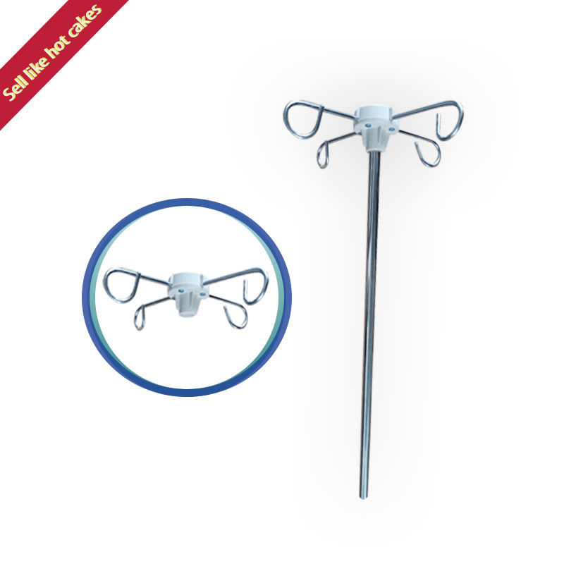 Hospital Bed Infusion Stand Plastic Metal Material Blue Color