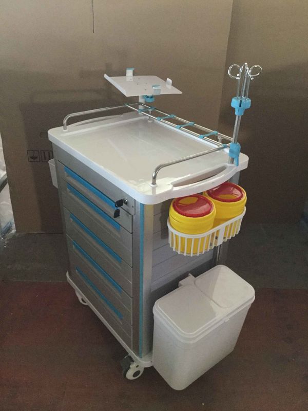 Stainless Steel Medical Trolley Cart , Hospital Icu Emergency Trolley ...
