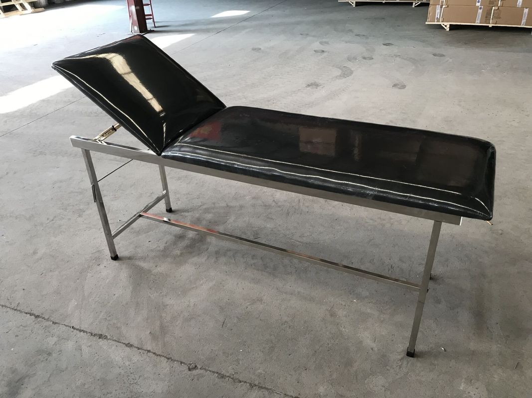 Black Hospital Backrest Adjustable Metal Exam Table