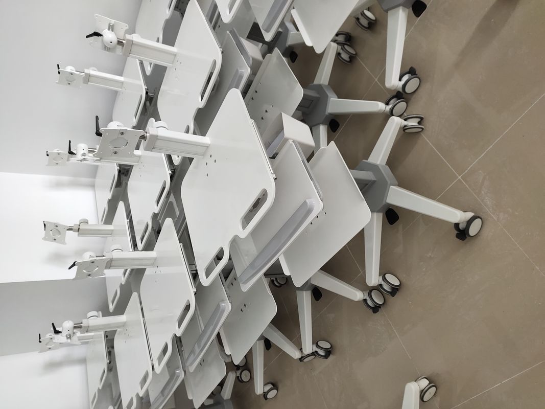 Adjustable Height Desk Computer Workstation Trolley Integrated moving ...