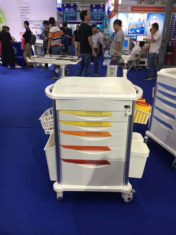 Hospital Medical White ABS Ambulance Cart With Four Wheels