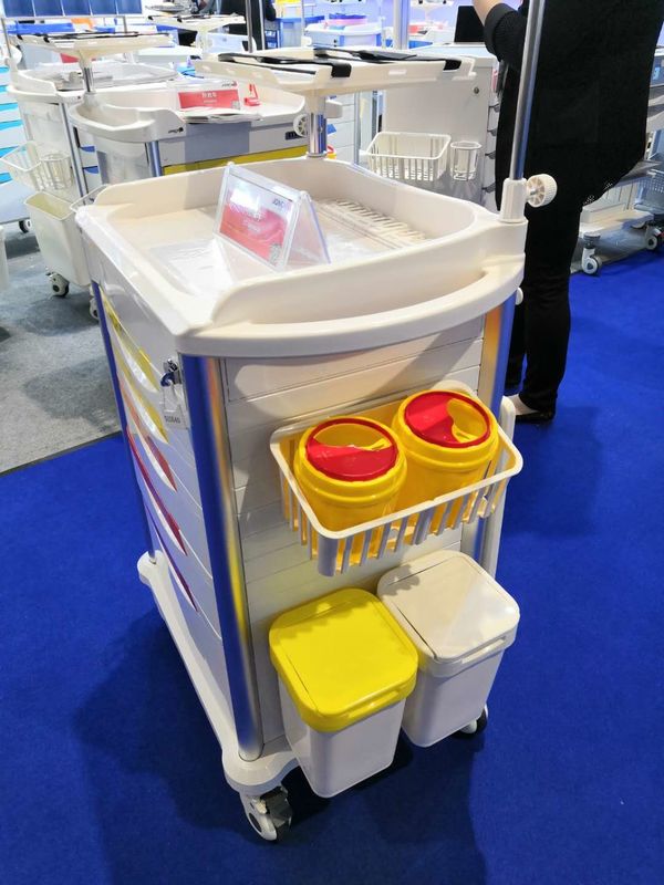 Hospital Medical White ABS Ambulance Cart With Four Wheels