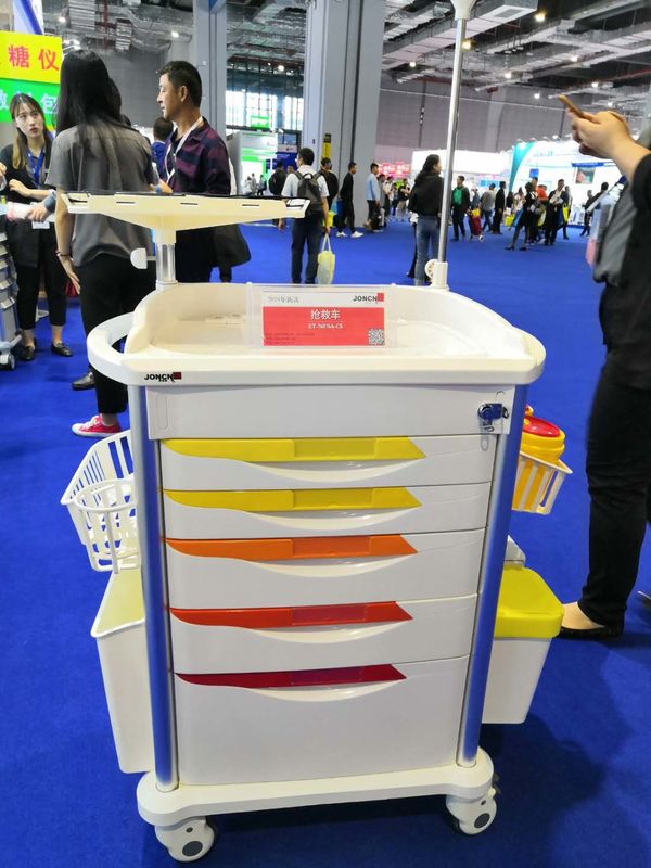 Hospital Medical White ABS Ambulance Cart With Four Wheels