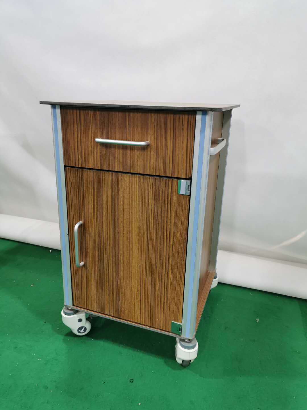 Wood Fiberboard Movable Hospital Bedside Locker