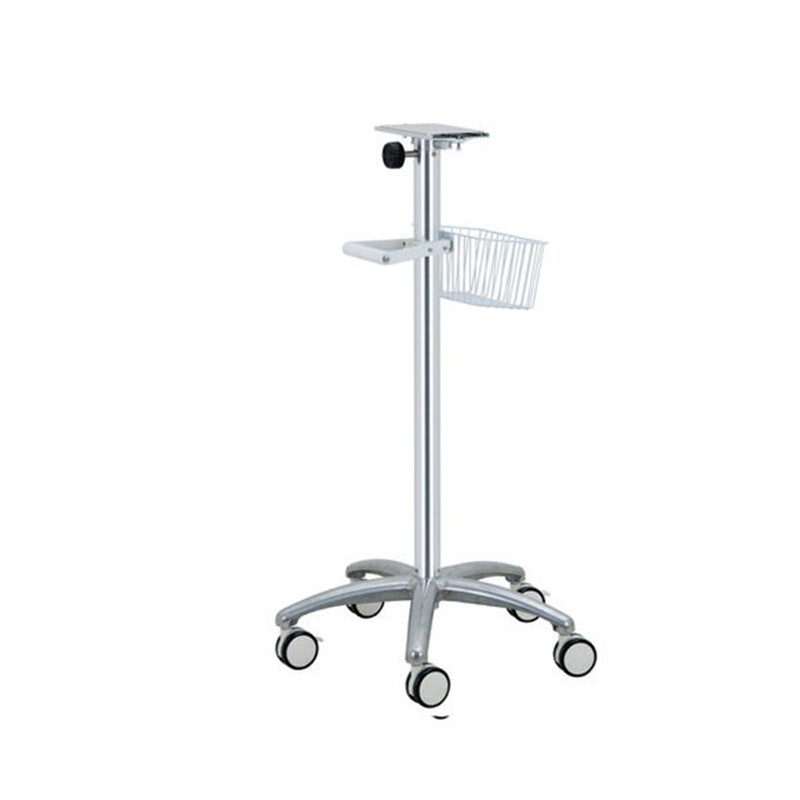 Height Adjustable Aluminum Alloy Mobile Trolley Patient Monitor Trolley ...